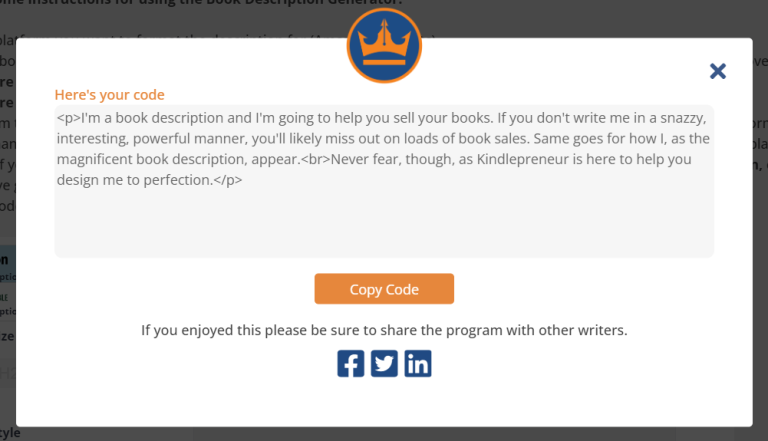 Emerald Book Reviews: Kindlepreneur Book Description Generator [Blurb ...